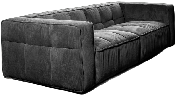 Cubic Studio Sofa Charcoal Grey Corduroy 3 Seater – S.ALTERNATIVE FURNITURE