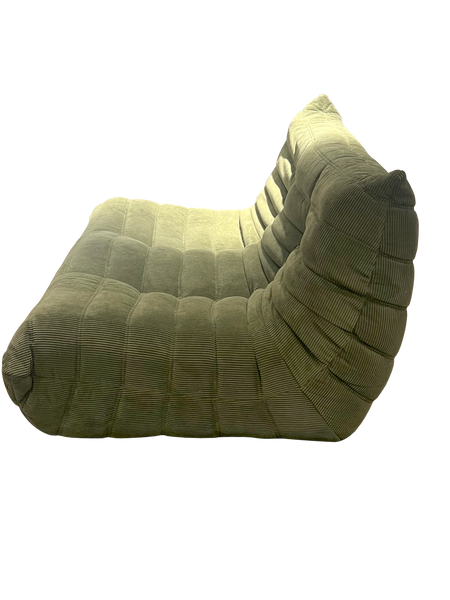 Togo Style Sofa Army Green Corduroy 2 Seater – S.ALTERNATIVE FURNITURE