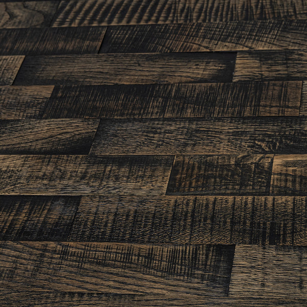 Reclaimed Oak Parquet Dining Table Graphite / Star Frame by Strachel A ...